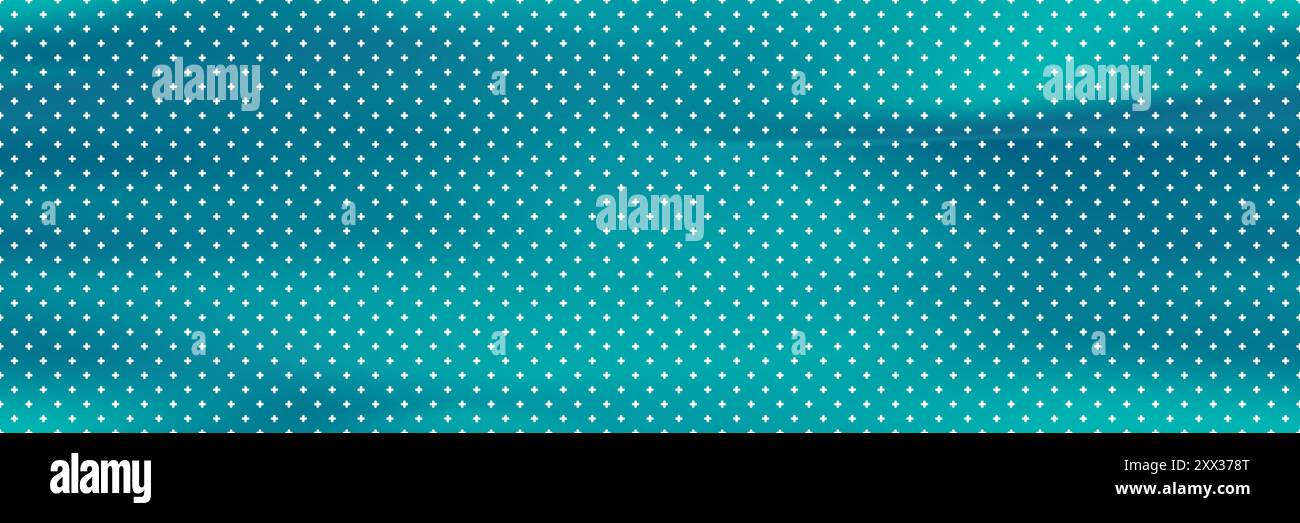 White plus medical seamless pattern on teal blue gradient background ...
