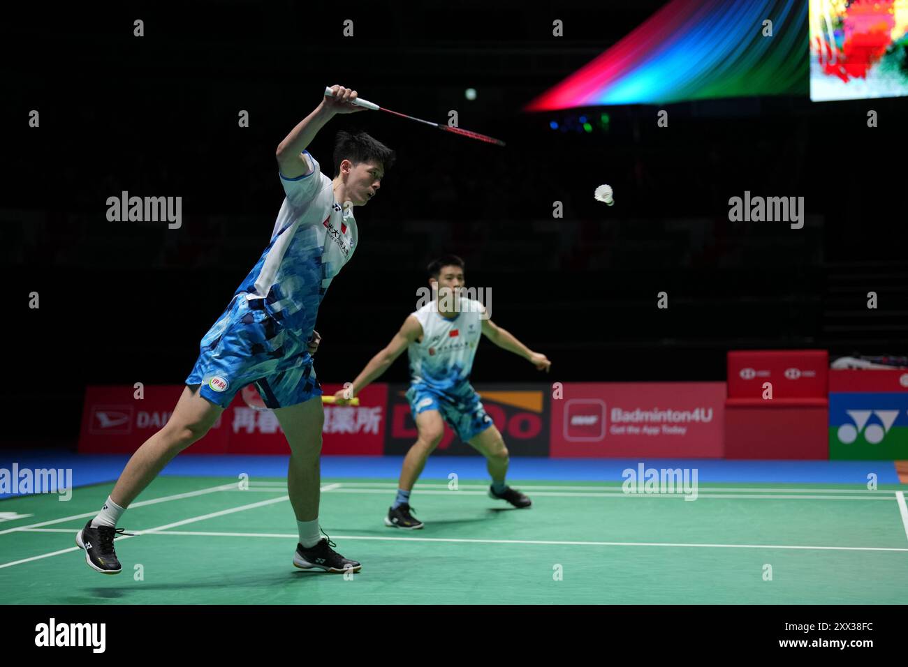 (240822) -- YOKOHAMA, Aug. 22, 2024 (Xinhua) -- Chen Boyang (L)/Liu Yi ...