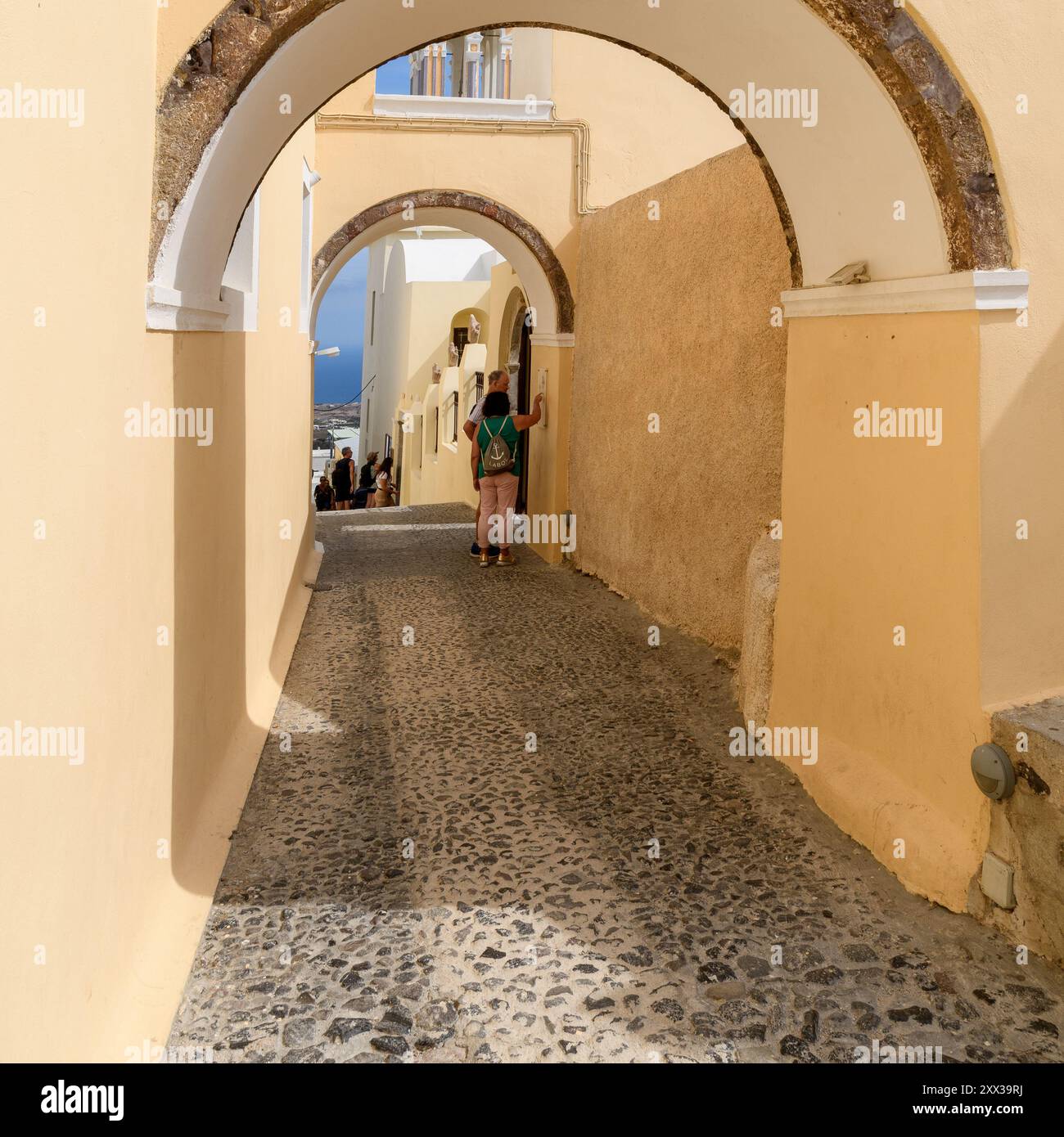 Santorini, Greece - October 8, 2019: A tranquil stroll through ...