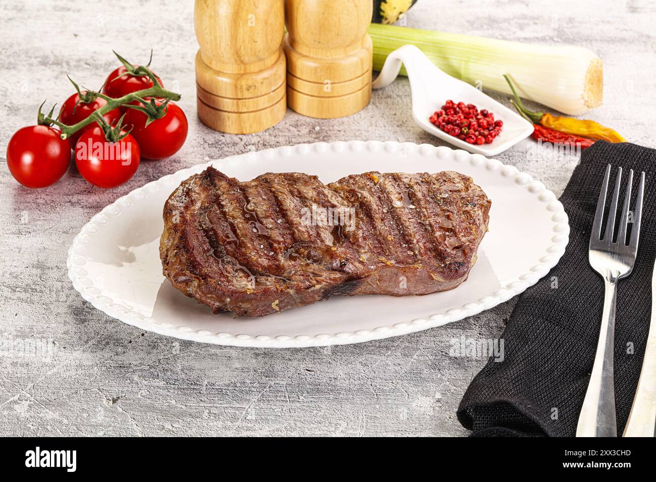 Rib eye steak grilled beef meat Stock Photo - Alamy