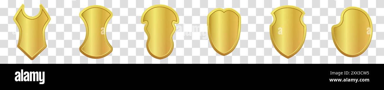 Glass and glossy sign trophy medal collection. Vector illustration. Set ...