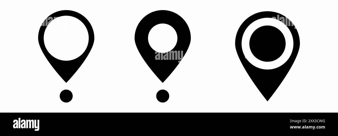 Set of Location pin icons. GPS marker. Vector illustration Stock Vector ...