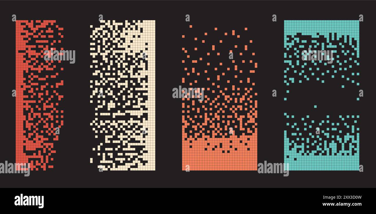 Pixel disintegration background. Decay effect. Dispersed dotted pattern ...