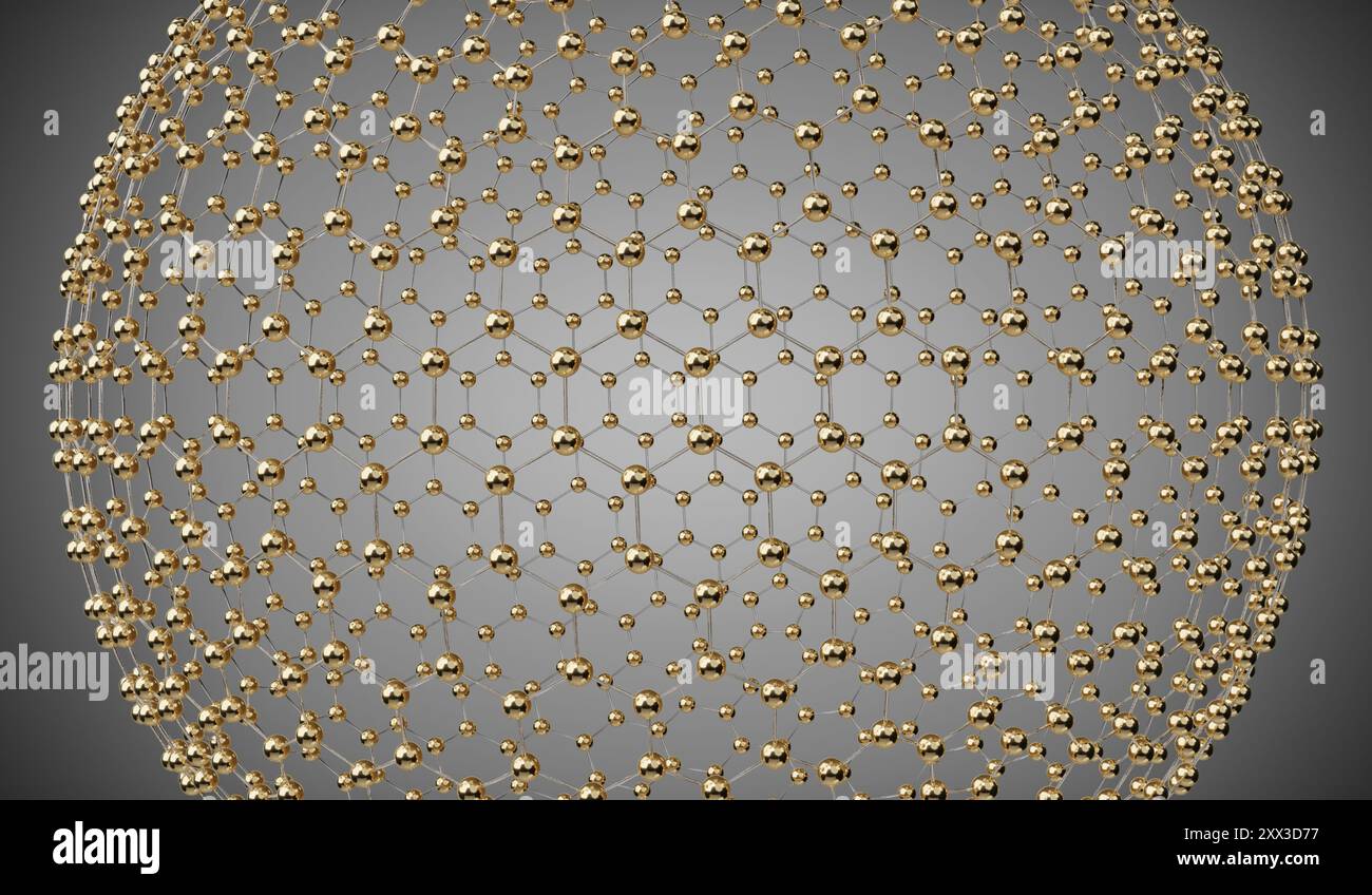 Geometrical structure with spheres - 3D illustration Stock Photo - Alamy