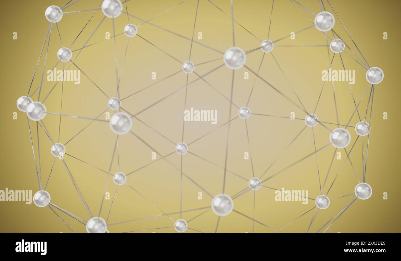 Geometrical structure with spheres - 3D illustration Stock Photo - Alamy
