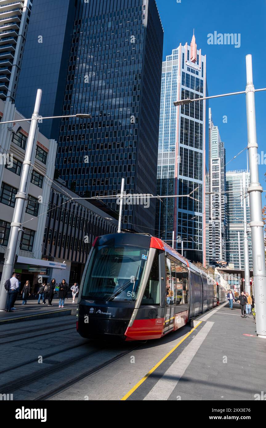 The frequent commuter service of Sydney’s Light Rail, (tram) trundles ...