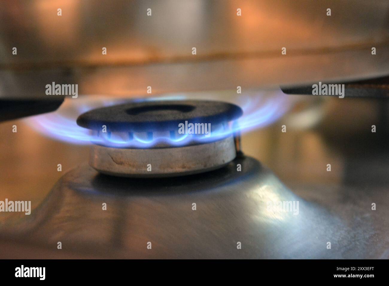 Food, cooking, household gas, fire from a household, gray burner Stock ...