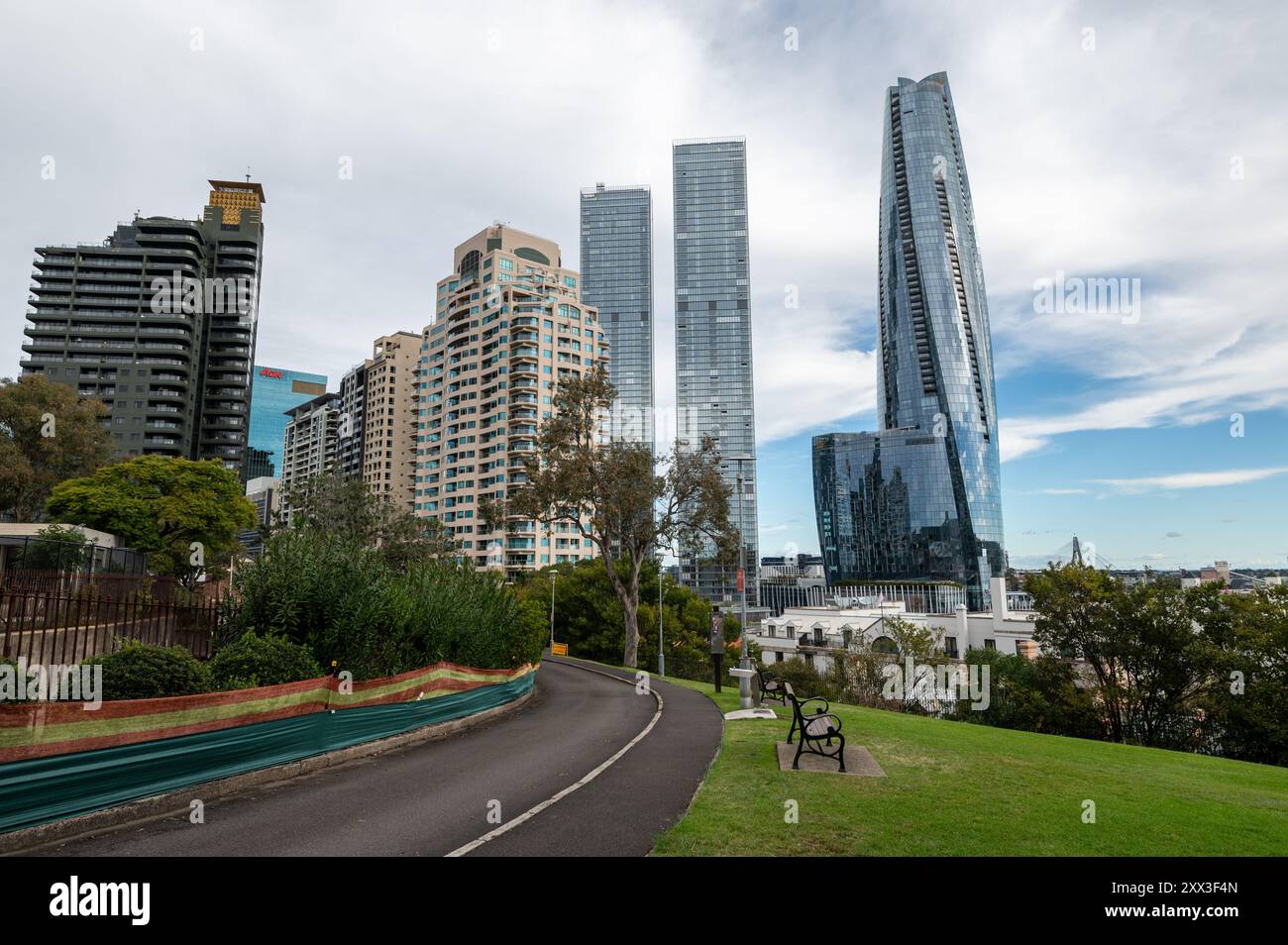 A view from Observer Hill of a new skyline on Darling harbour with ...