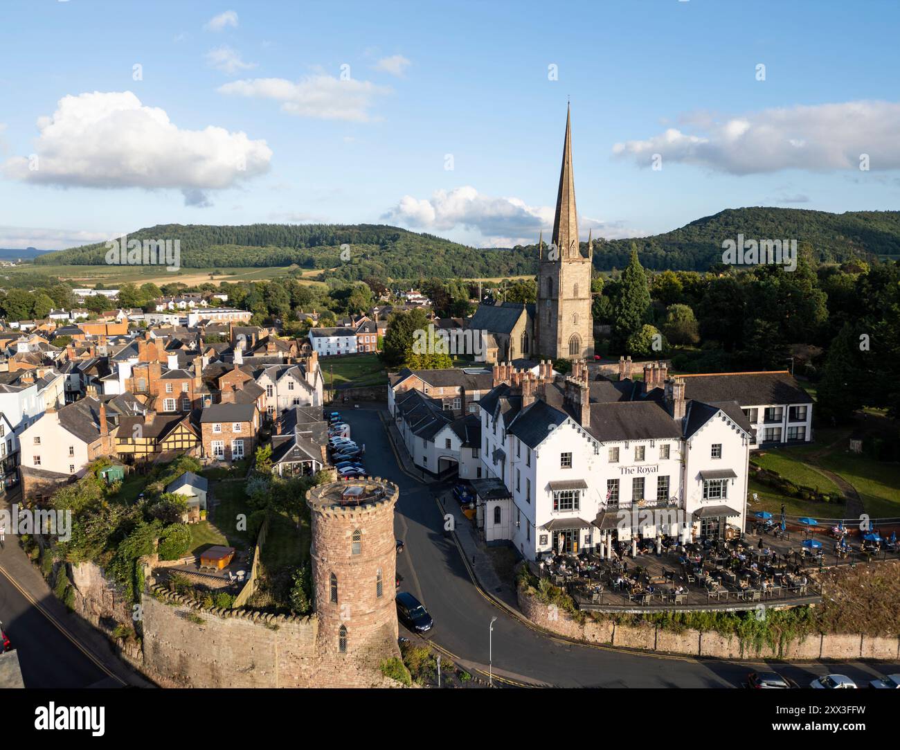 The Royal Hotel, St Marys Church Ross on Wye old town,, Herefordshire, England Stock Photo - Alamy