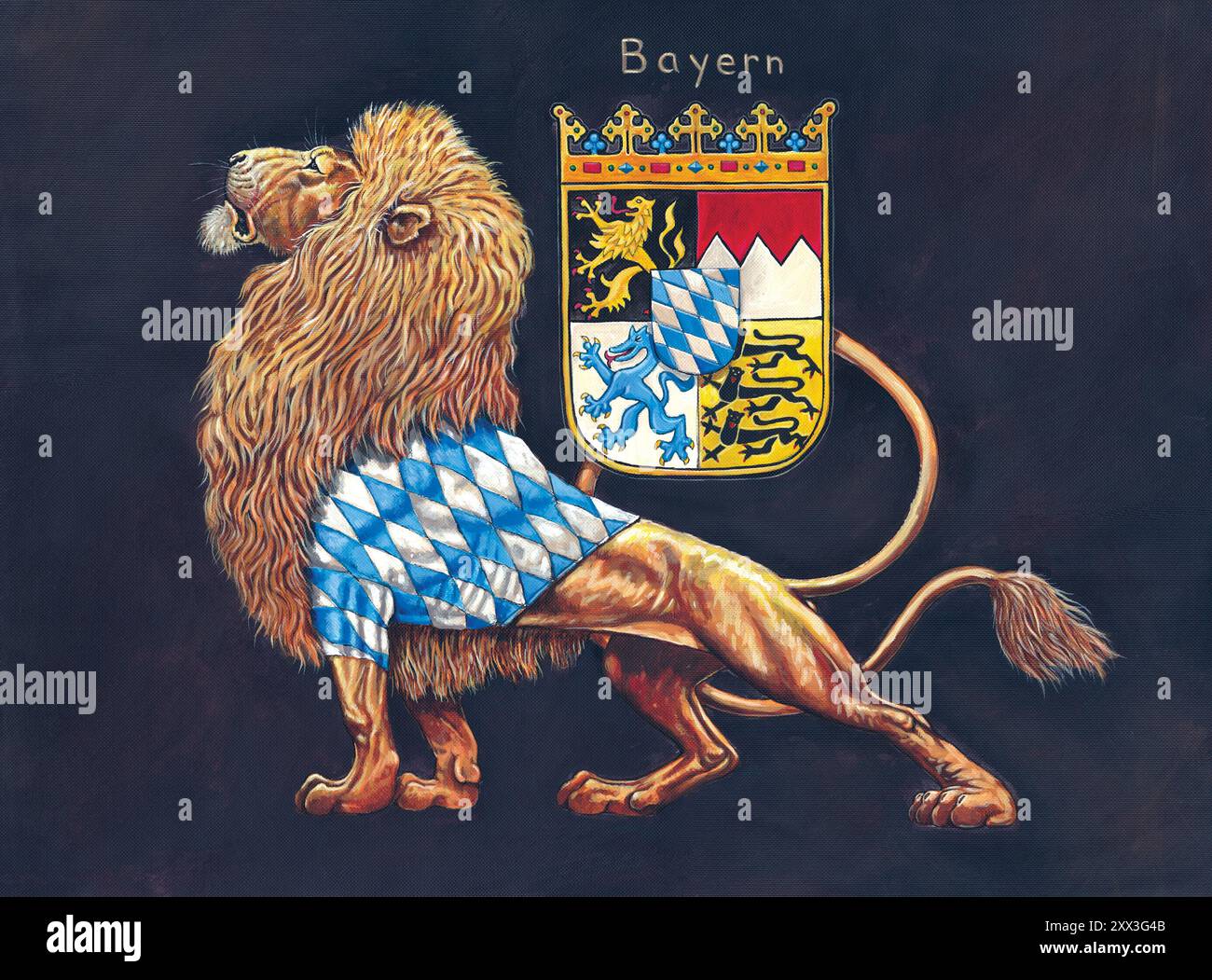 Stylized handmade illustration with the coat of arms of the German ...