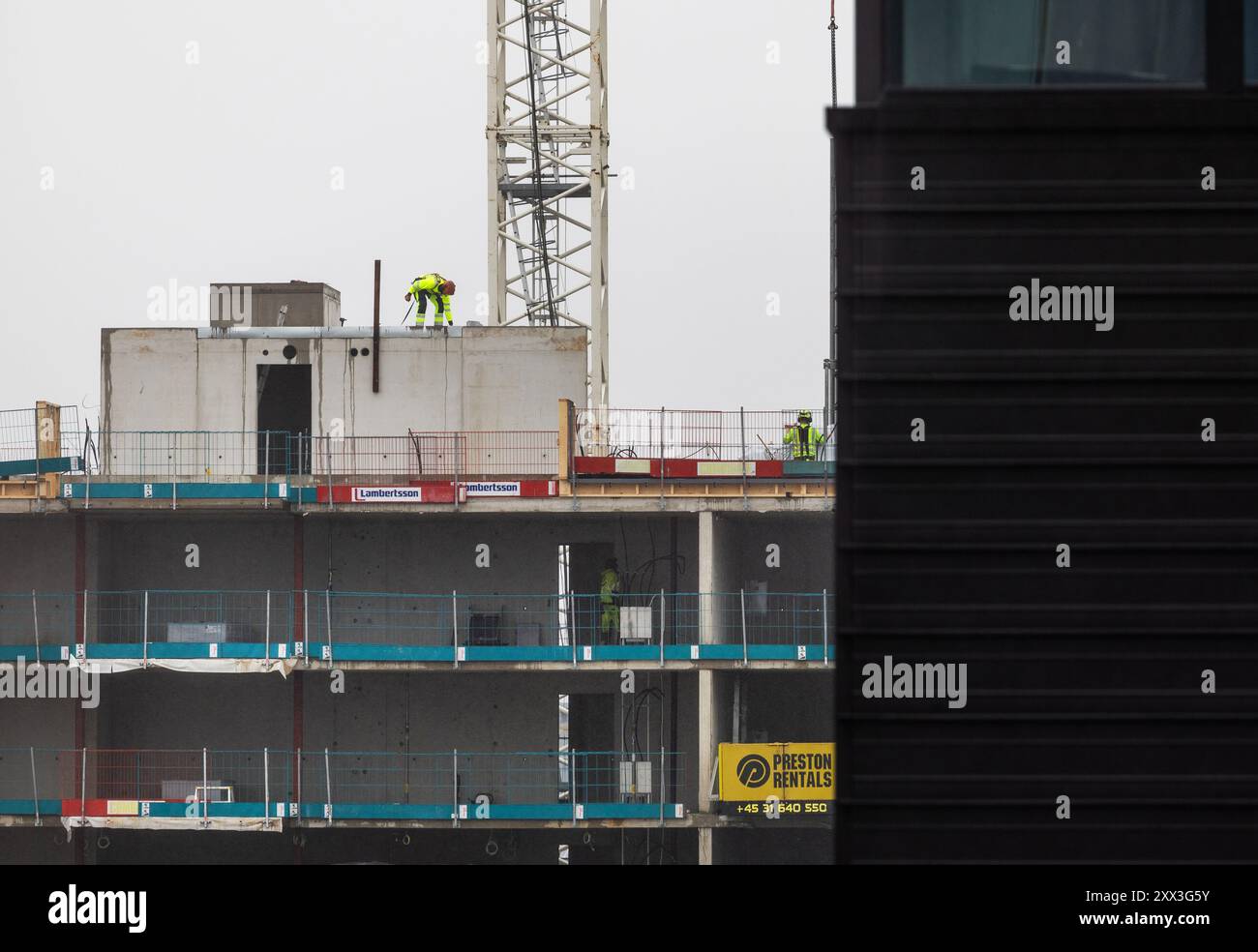 Daily life, construction workers at a construction site, the city of ...