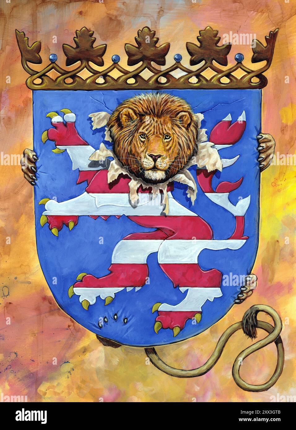 Stylized handmade illustration with the coat of arms of the German ...