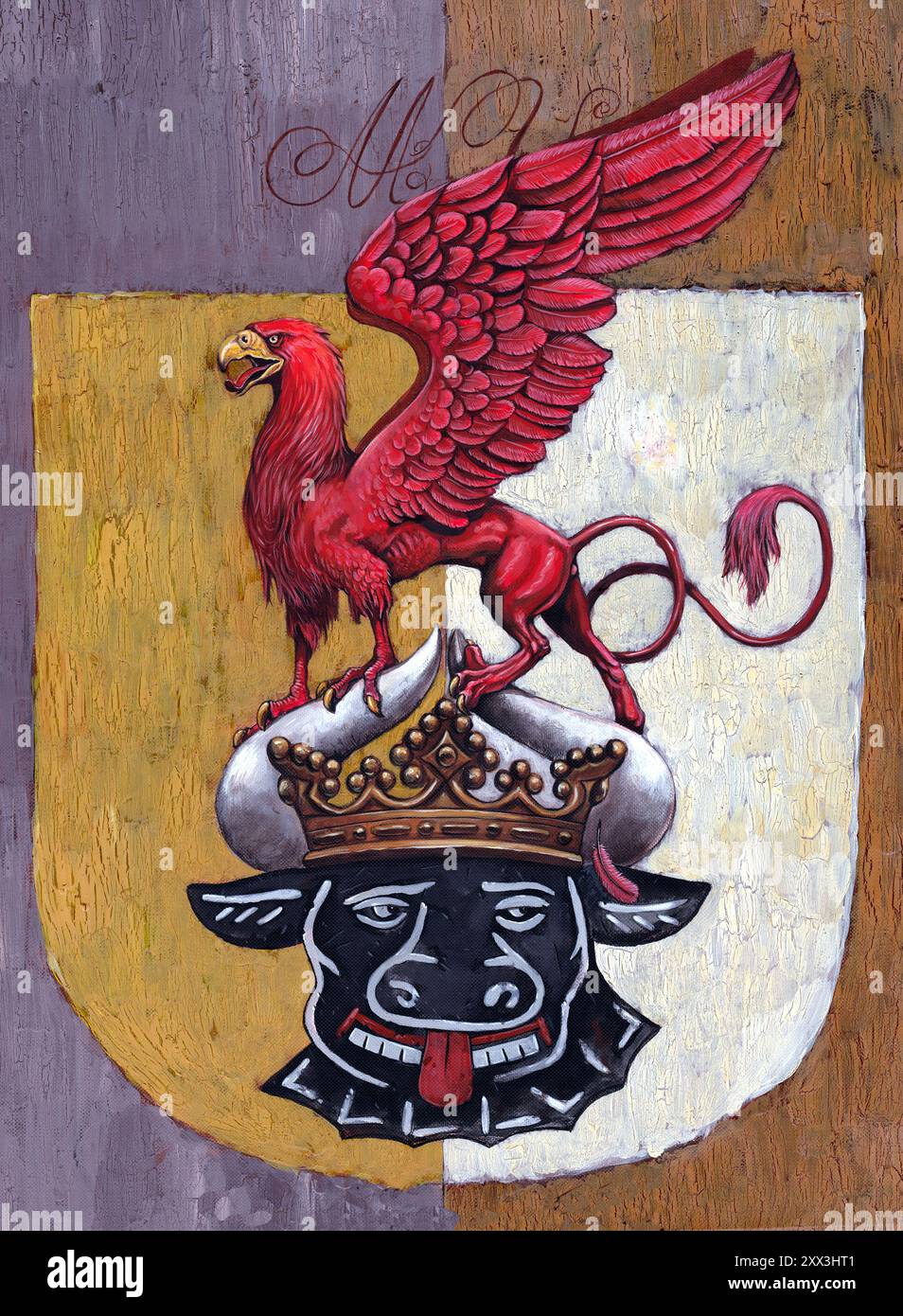 Stylized handmade illustration with the coat of arms of the German ...