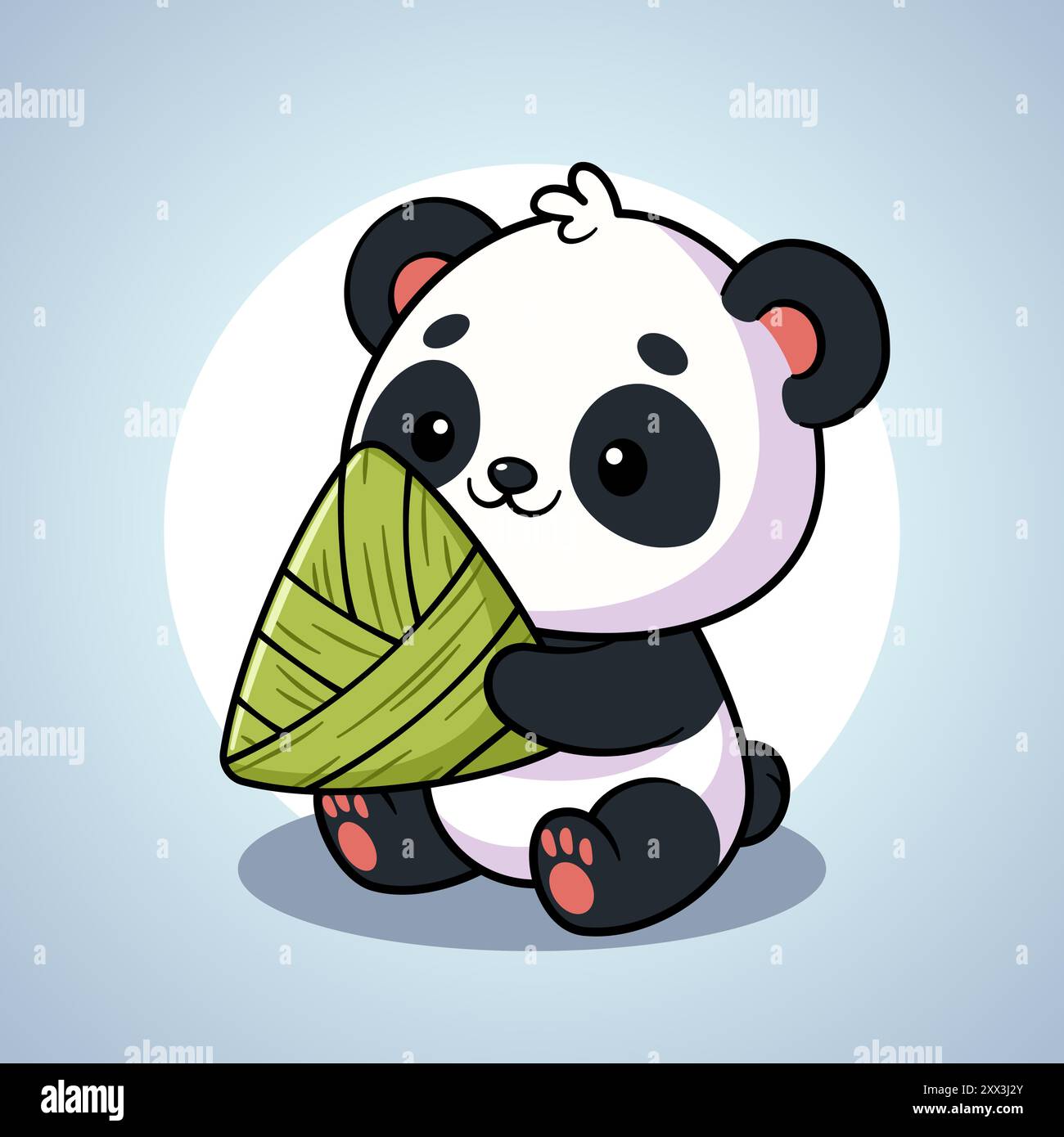 Cute Panda Holding Chinese Dragon Boat Festival Rice Dumpling Stock ...