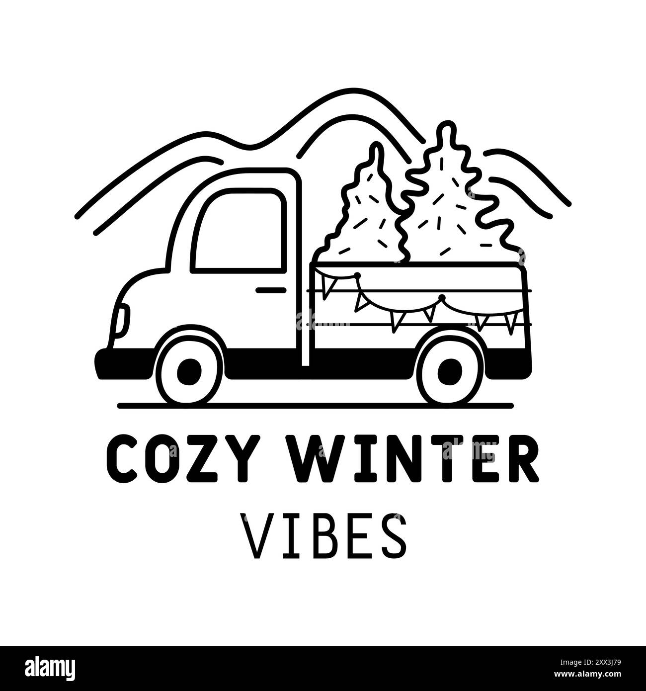 Winter Camping Logo design with car and quote - cozy winter vibes ...