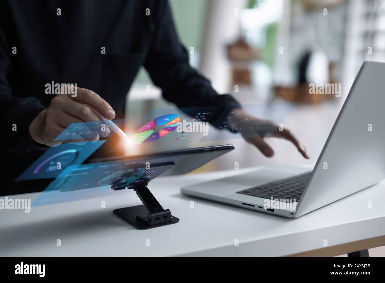 Business professional showcases advanced technology hi-res stock ...