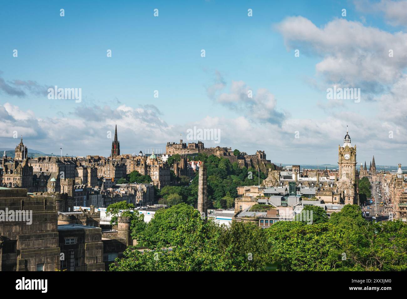 A wide view of Edinburgh's historic cityscape as seen from Calton Hill ...
