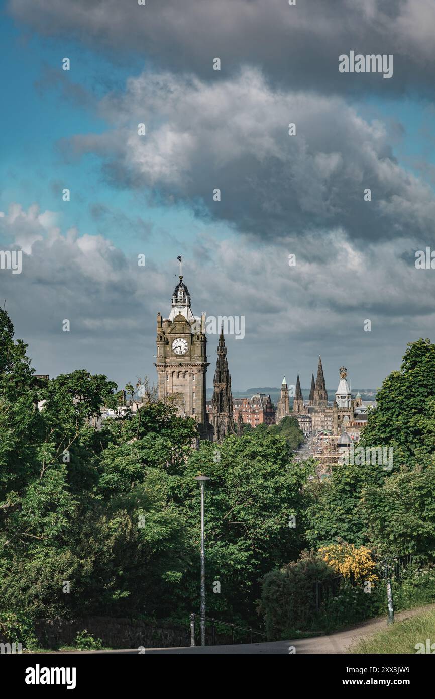 A wide view of Edinburgh's historic cityscape as seen from Calton Hill ...