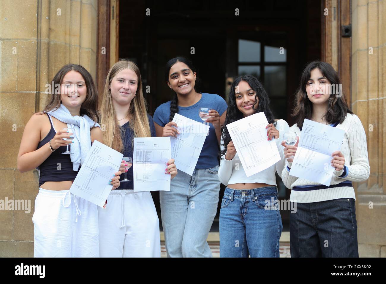 Birmingham, UK. 22nd Aug, 2024. Girls from King Edward VI High School for Girls, Edgbaston ...