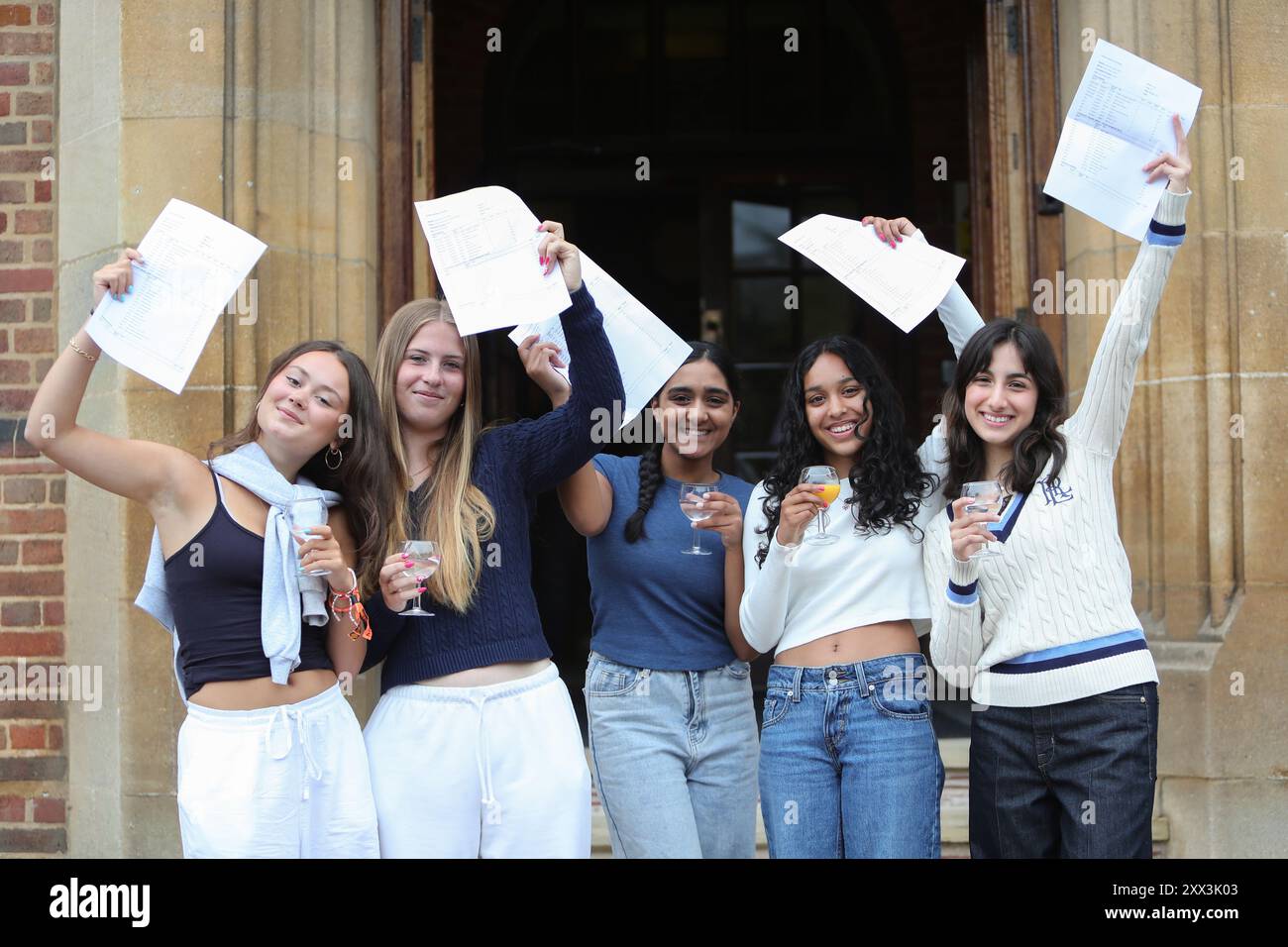 Birmingham, UK. 22nd Aug, 2024. Girls from King Edward VI High School ...
