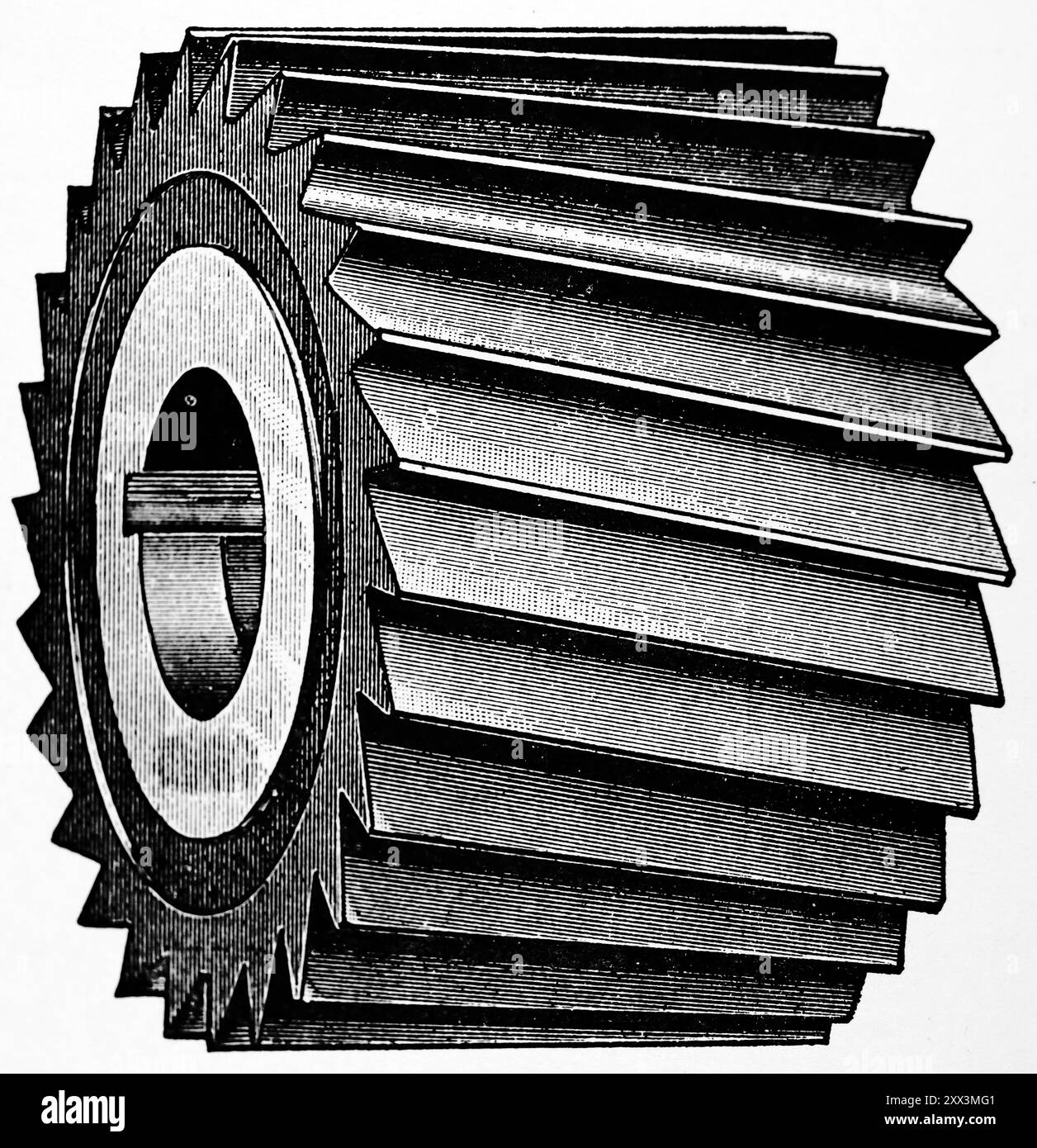 A cylindrical milling cutter. This photograph is from a large selection ...