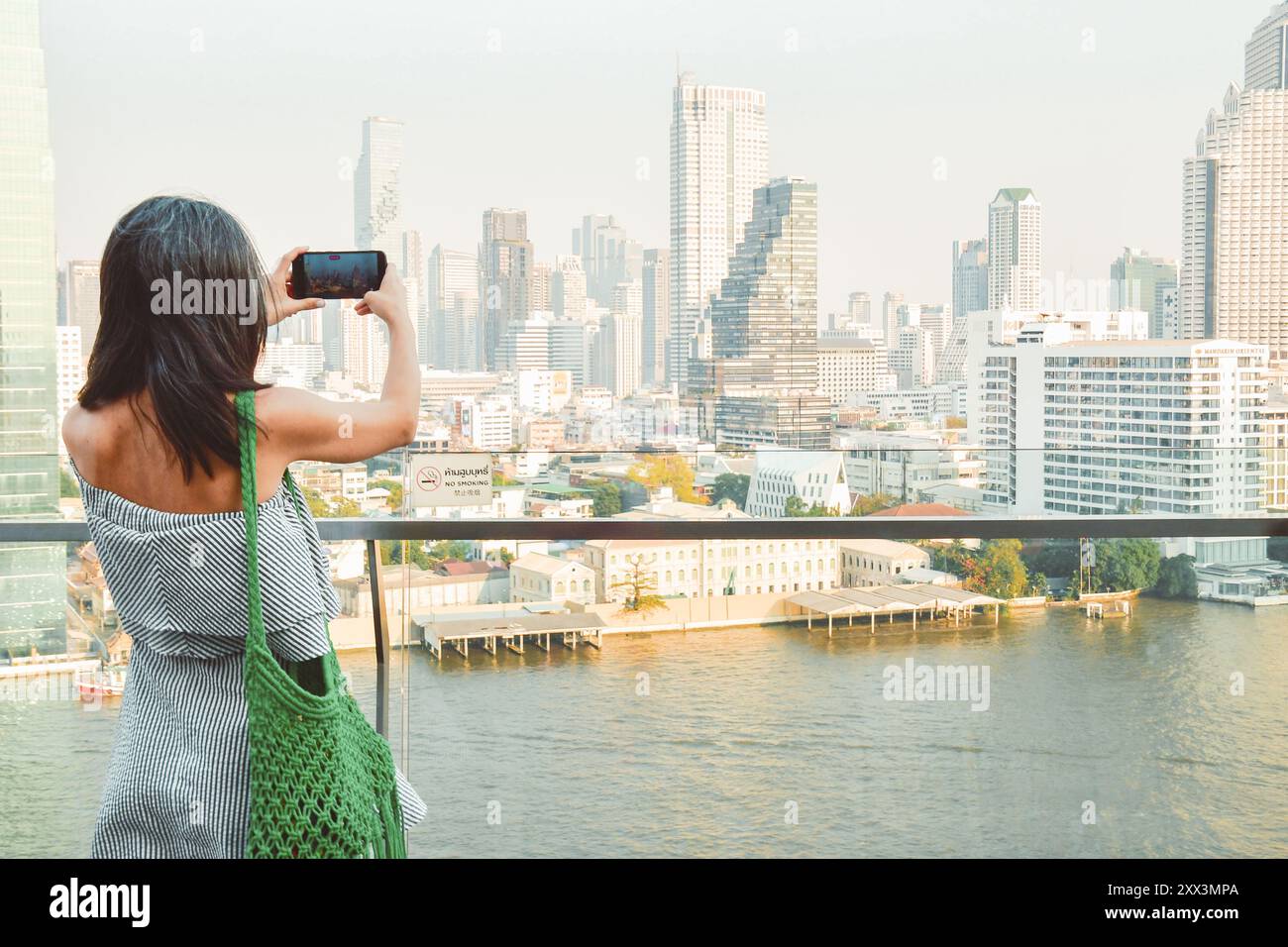 Bangkok, Thailand - 11th february, 2024: woman tourist stand photograph ...