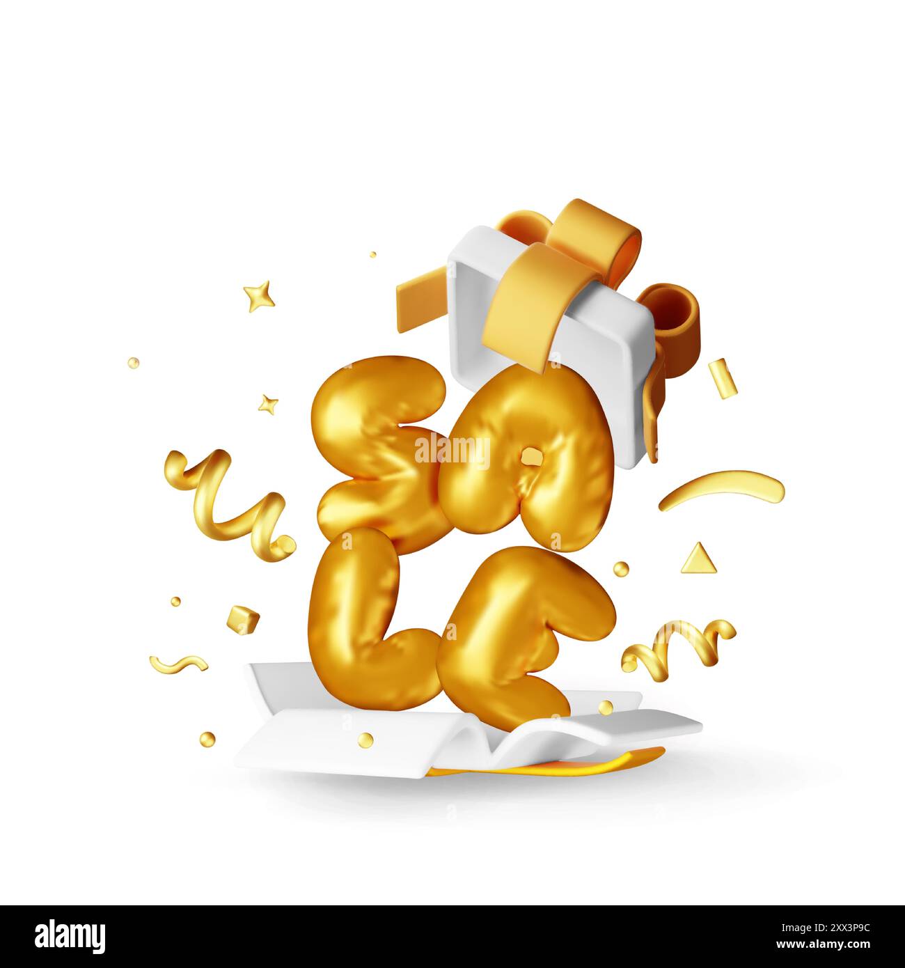 Open box golden confetti Cut Out Stock Images & Pictures - Alamy