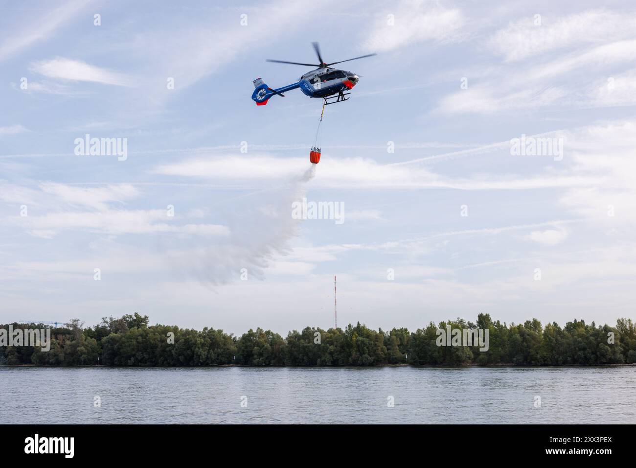 Mainz, Germany. 22nd Aug, 2024. During an exercise, an Airbus H145 ...