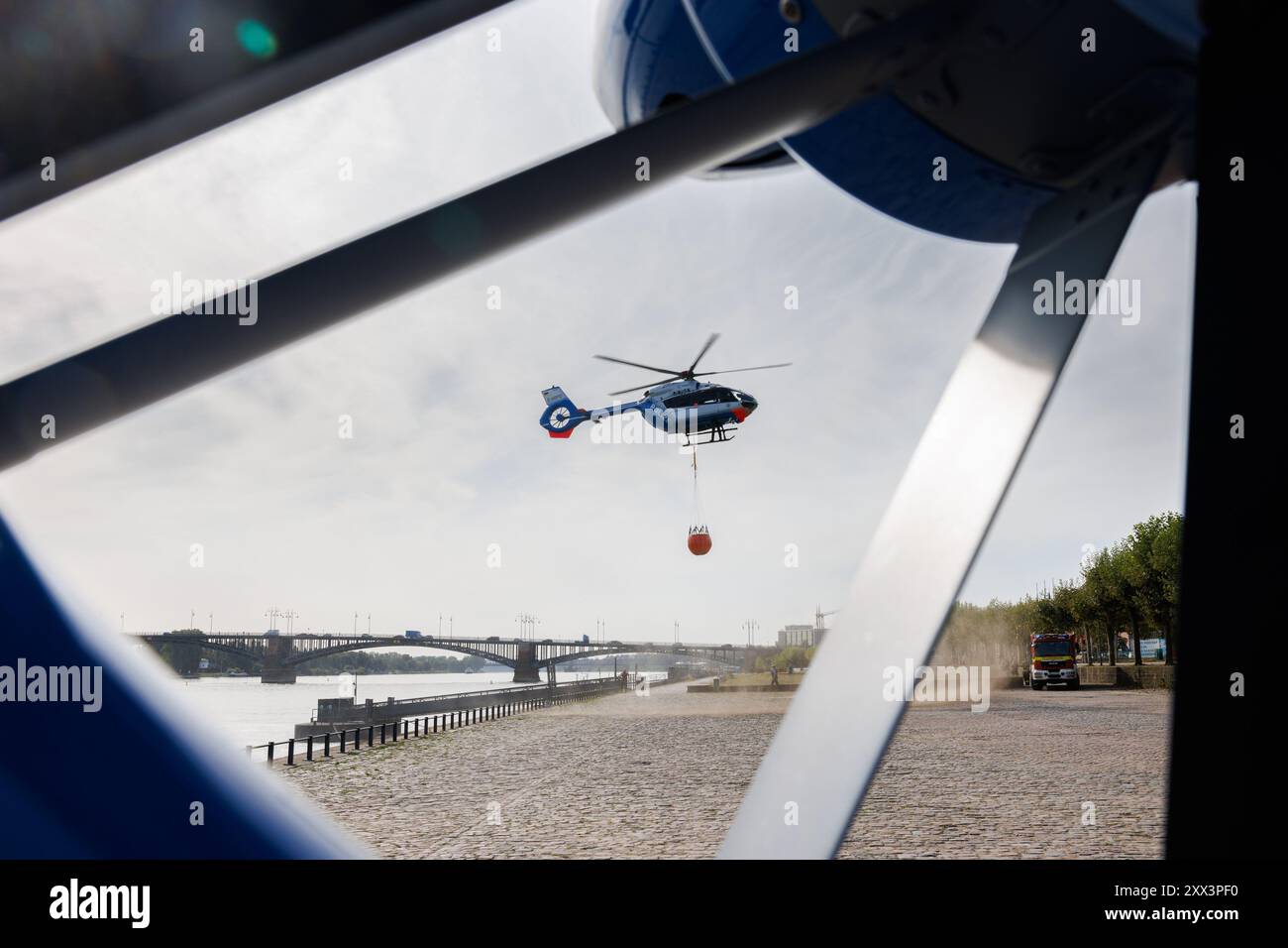 Mainz, Germany. 22nd Aug, 2024. View through the tail rotor of a new ...