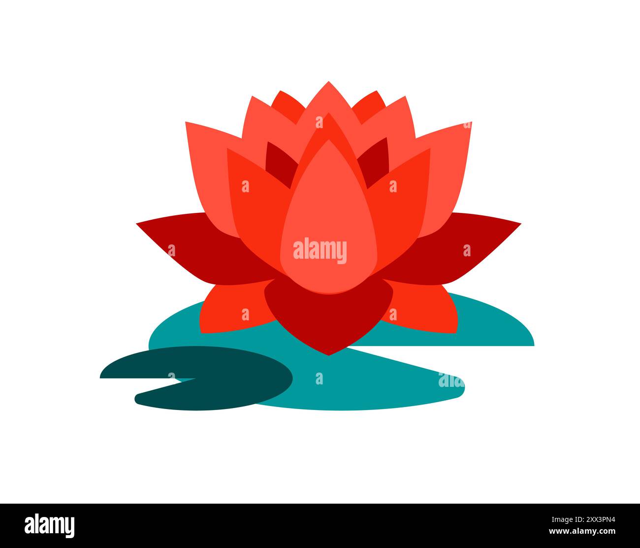 Lotus flower - modern flat design style single isolated image Stock ...