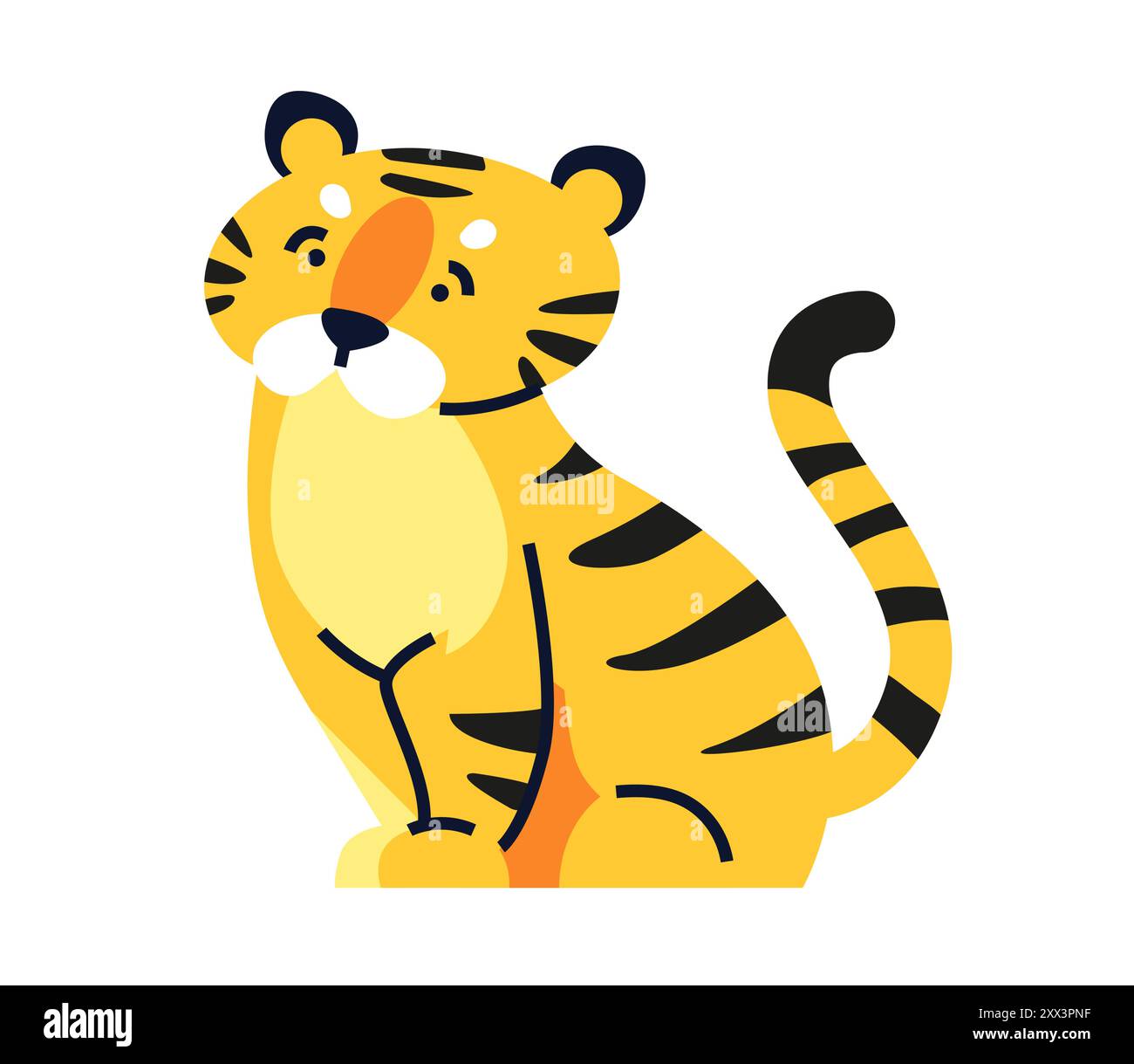 Cute tiger cub - modern flat design style single isolated image Stock ...