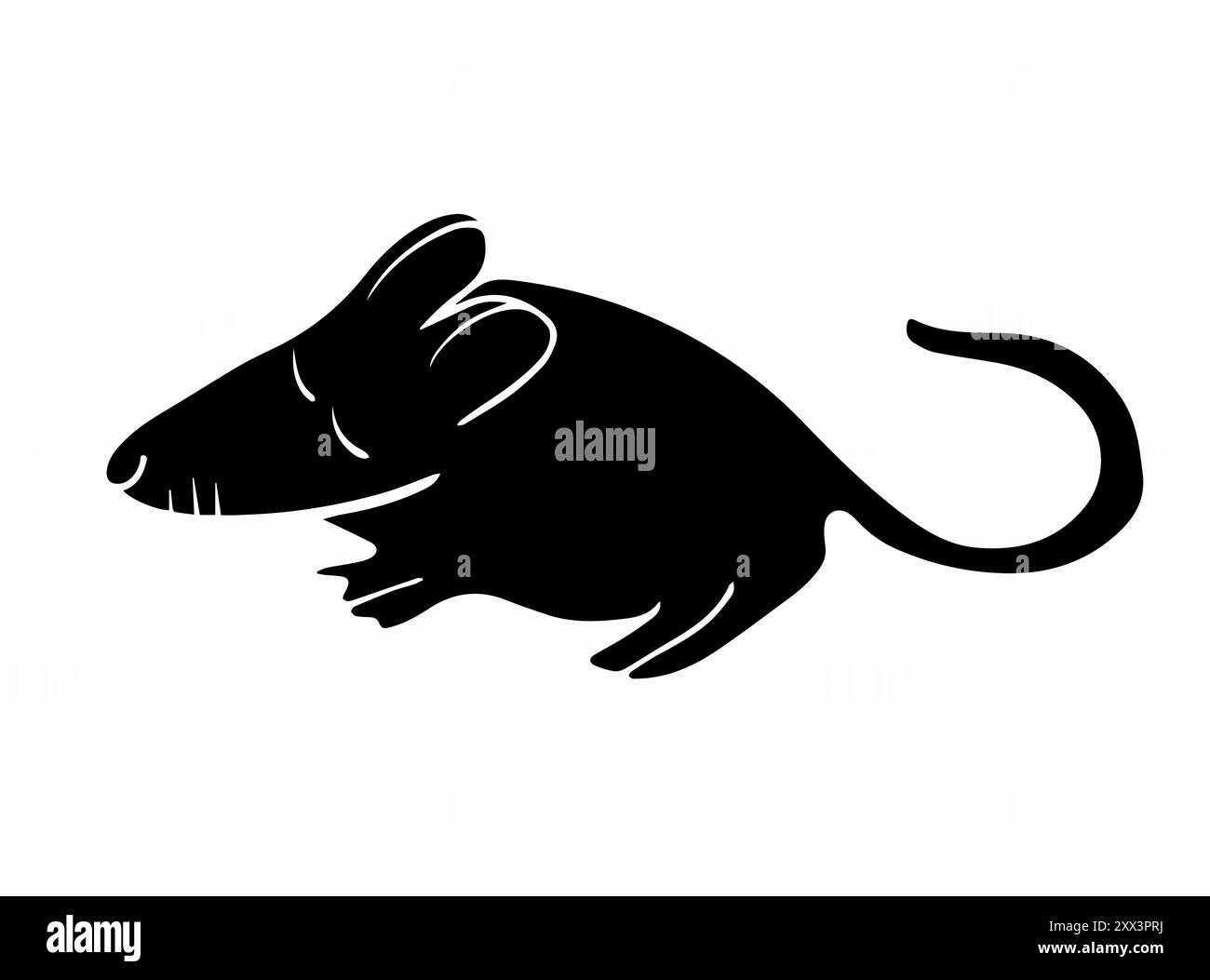 Vector isolated illustration of mouse silhouette on white background ...