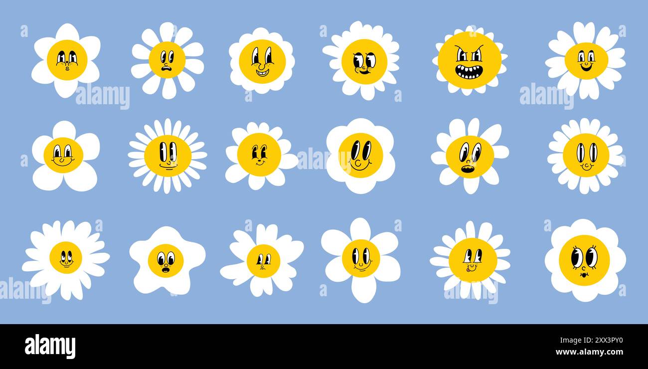 Happy flower faces Stock Vector Images - Alamy