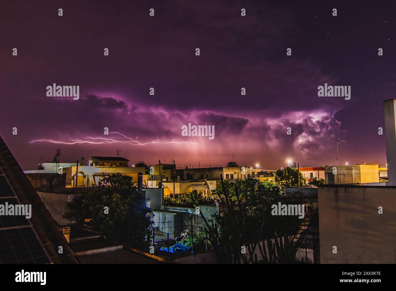 Lightning thunderstorm flash over high hi-res stock photography and ...