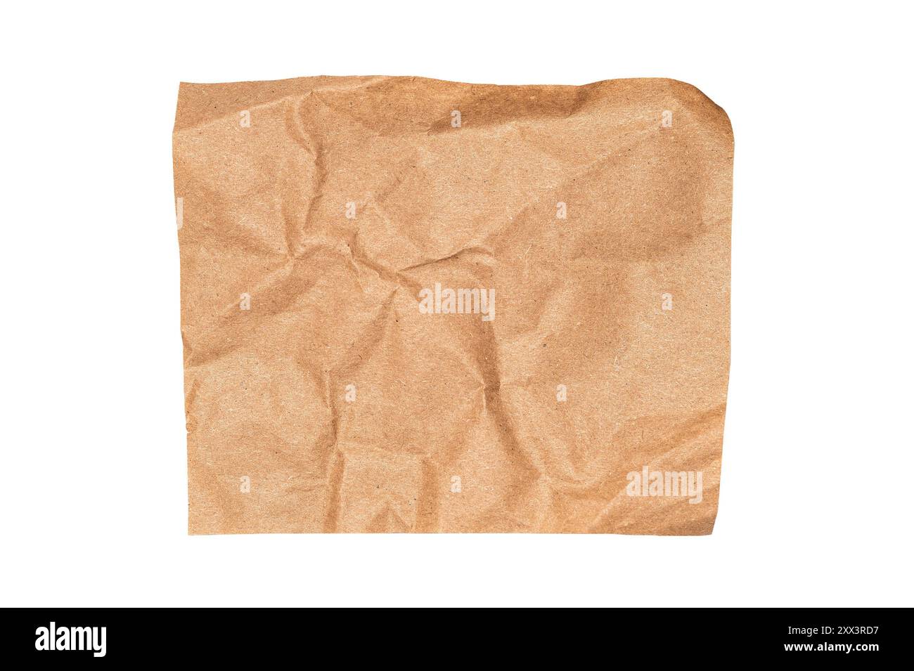 Craft wrapping paper. texture of flat crumpled sheet of cellulose ...