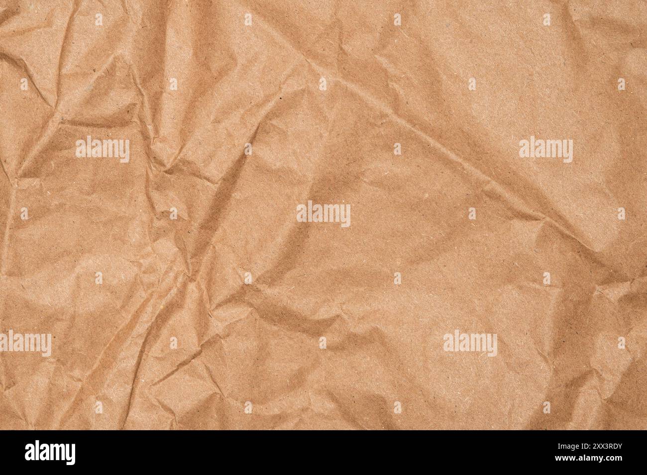 Craft wrapping paper texture of flat crumpled sheet of cellulose ...