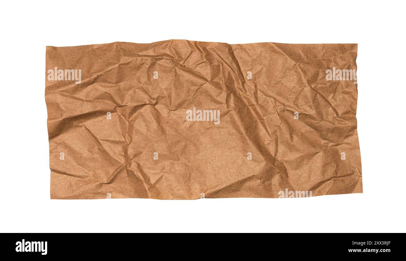 Craft wrapping paper. texture of flat crumpled sheet of cellulose ...