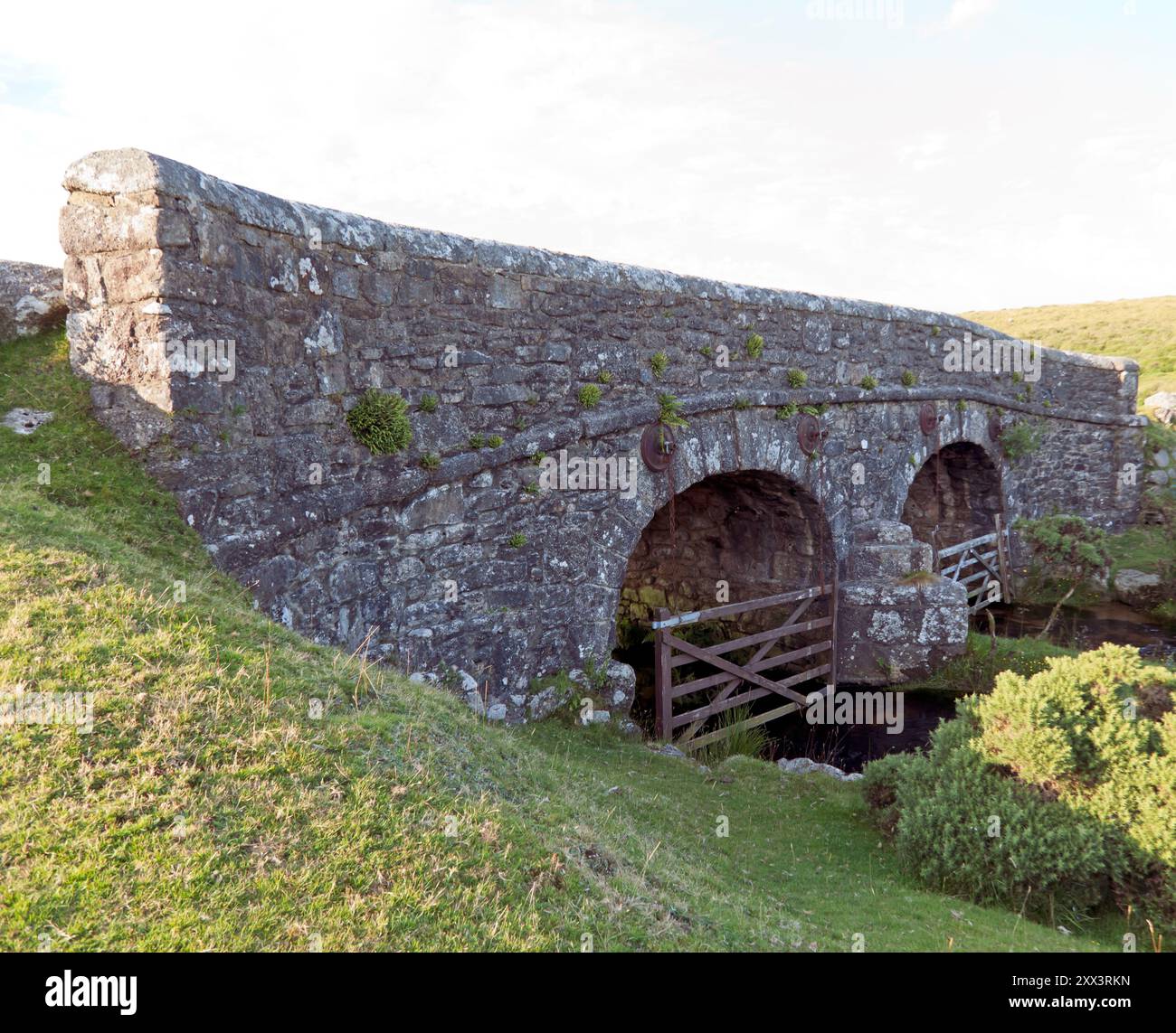Cherry Brook Bridge, near Smith Hill Farm, Dartmoor, Devon Stock Photo ...