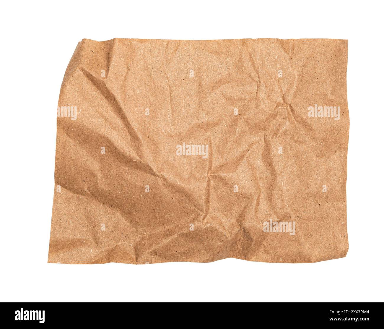 Craft wrapping paper. texture of flat crumpled sheet of cellulose ...