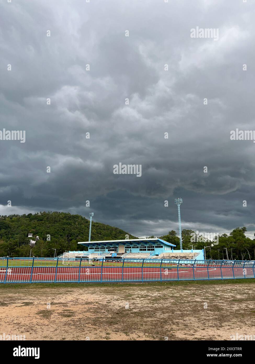 This photo shows Amphoe Ko Samui Stadium in Thailand under a dramatic ...