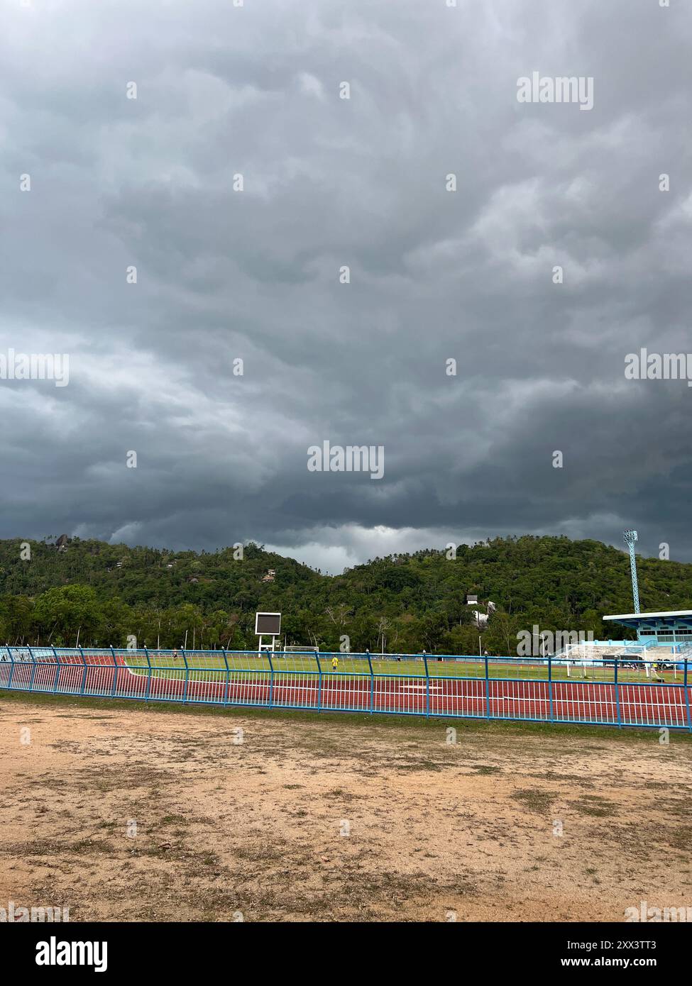 This photo shows Amphoe Ko Samui Stadium in Thailand under a dramatic ...