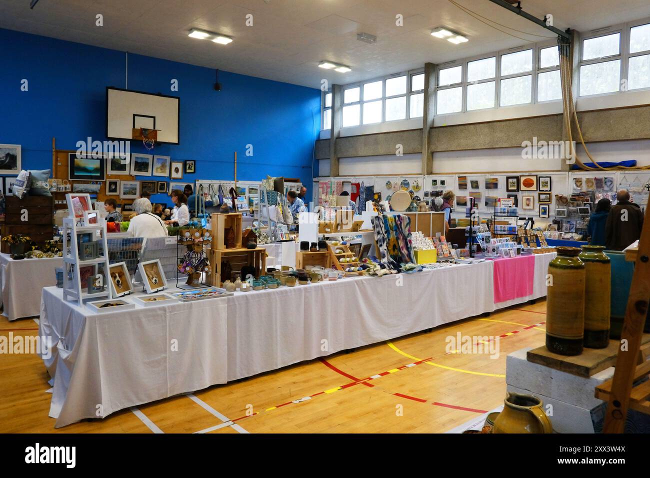 Interior view of the annual craft fair at Cape Cornwall School ...
