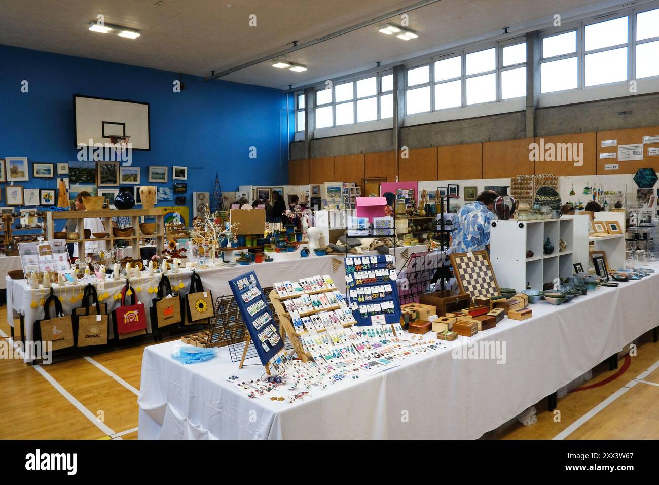 Interior view of the annual craft fair at Cape Cornwall School ...