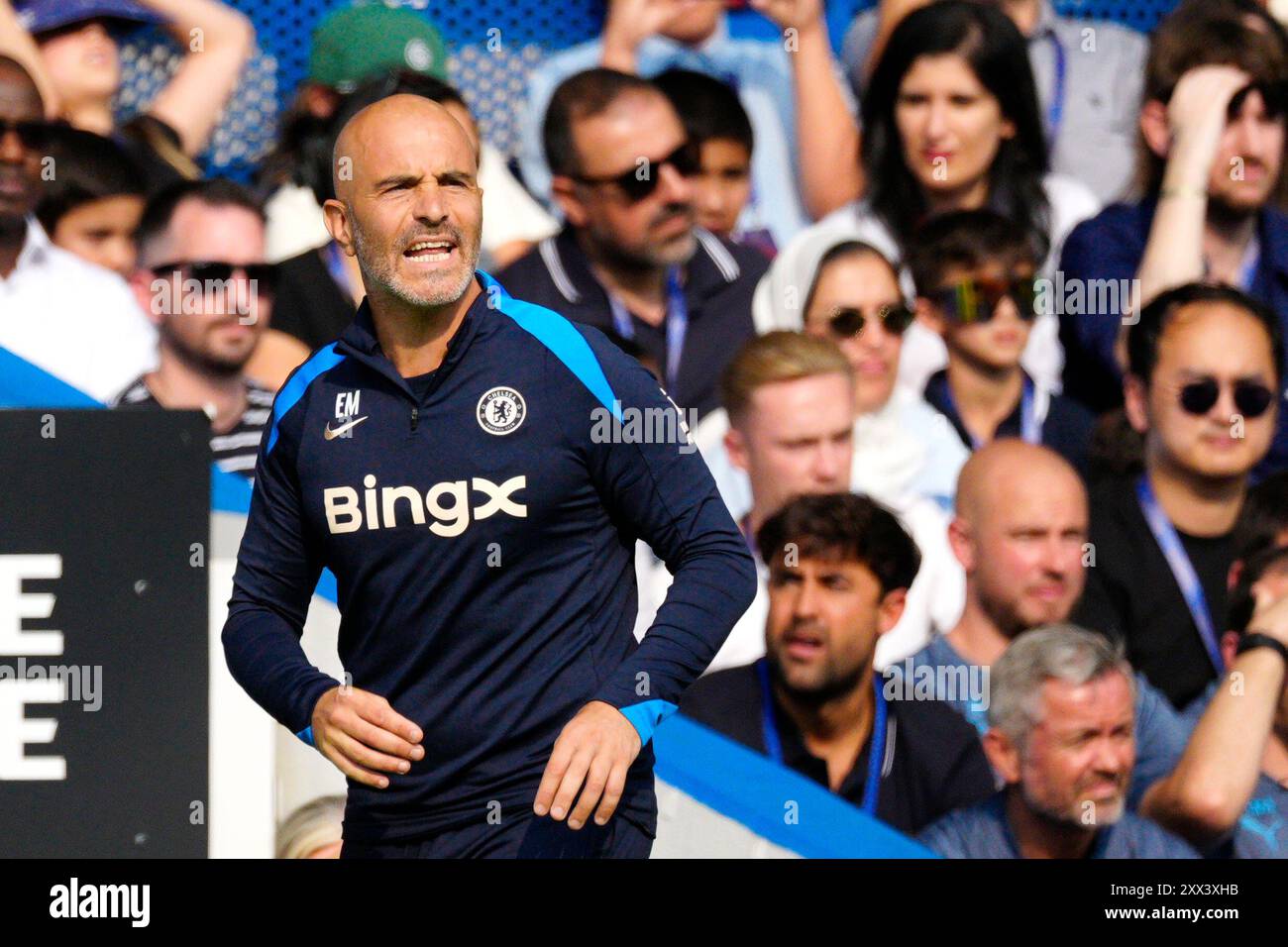 FILE - Chelsea's head coach Enzo Maresca reacts during the English ...
