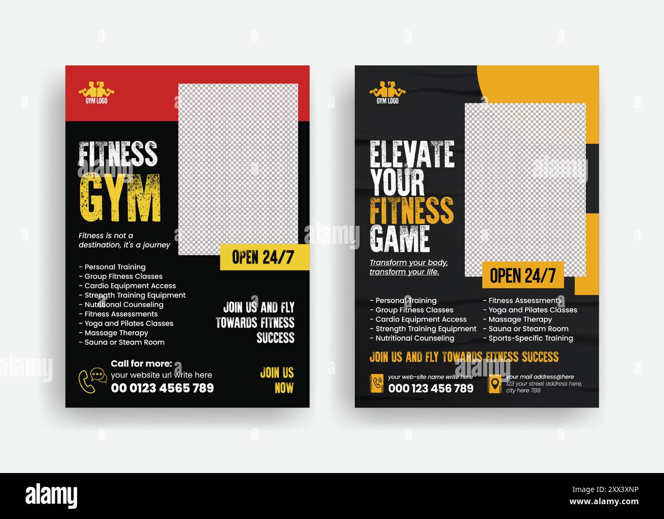 Gym and fitness workout print flyer or poster template design Stock ...