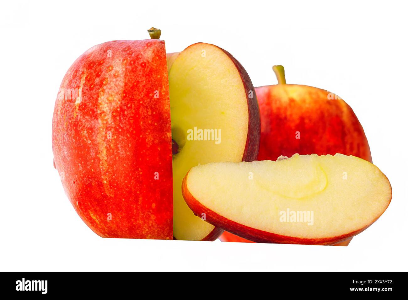 A Fresh, Crisp Red Apple Showcasing Beautifully Sliced Segments and Its ...