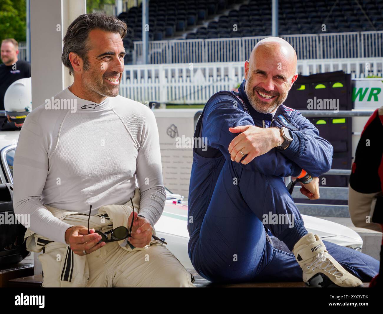 Racing drivers Dario and Marino Franchitti sharing a joke and smiling ...