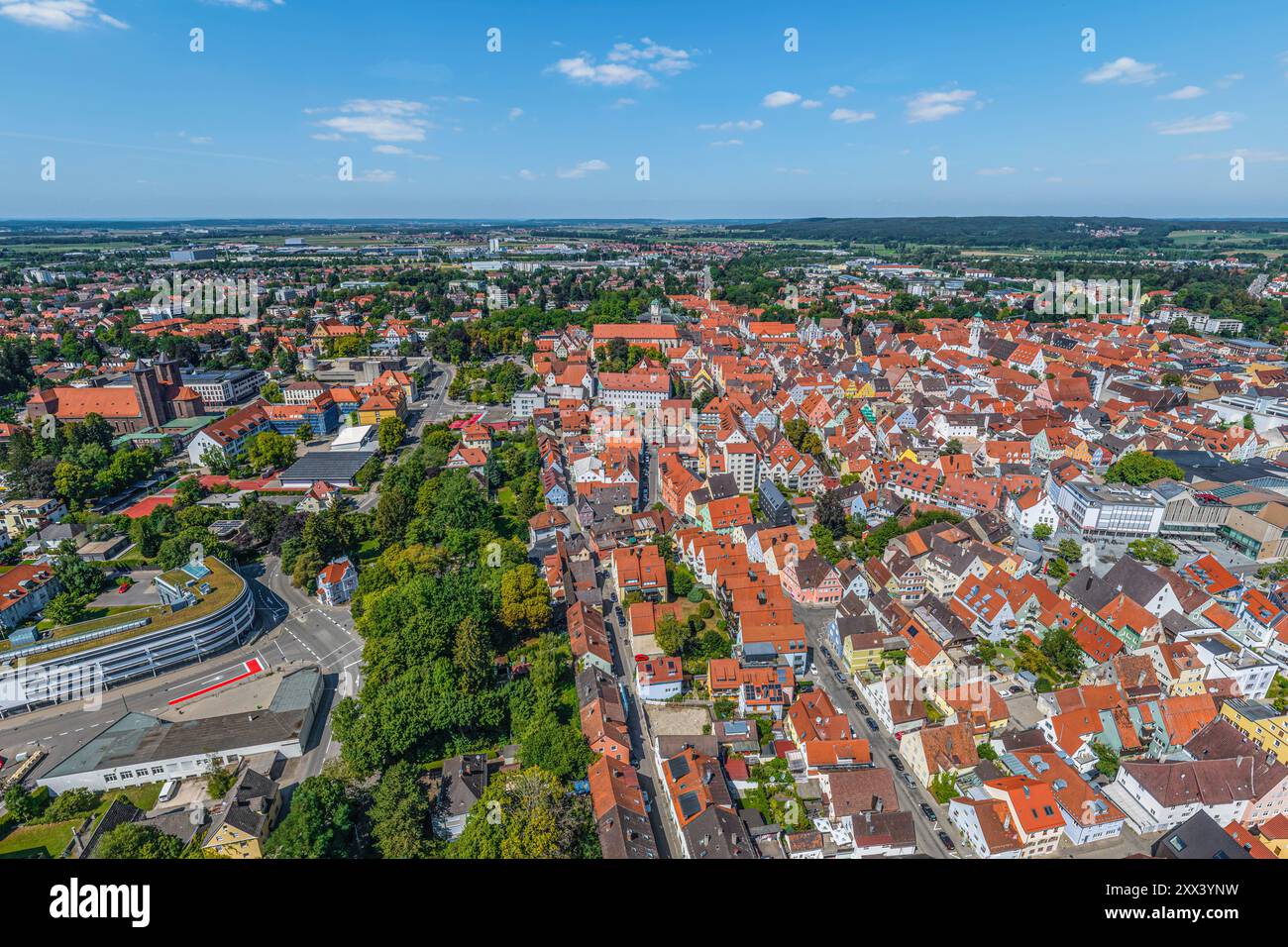View of the former imperial city of Memmingen in the Danube-Iller ...