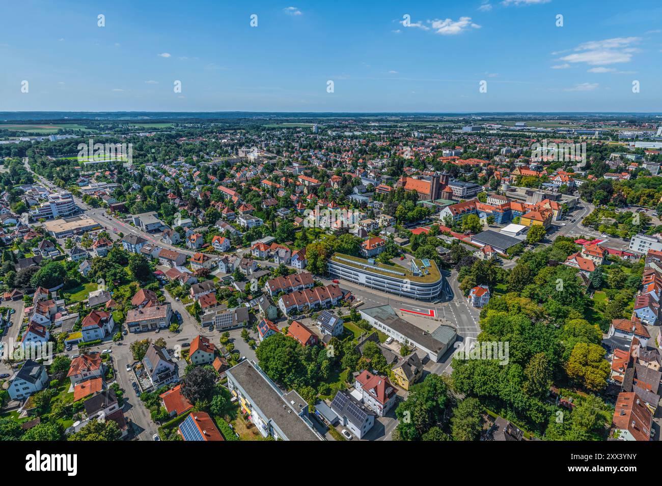 View of the former imperial city of Memmingen in the Danube-Iller ...