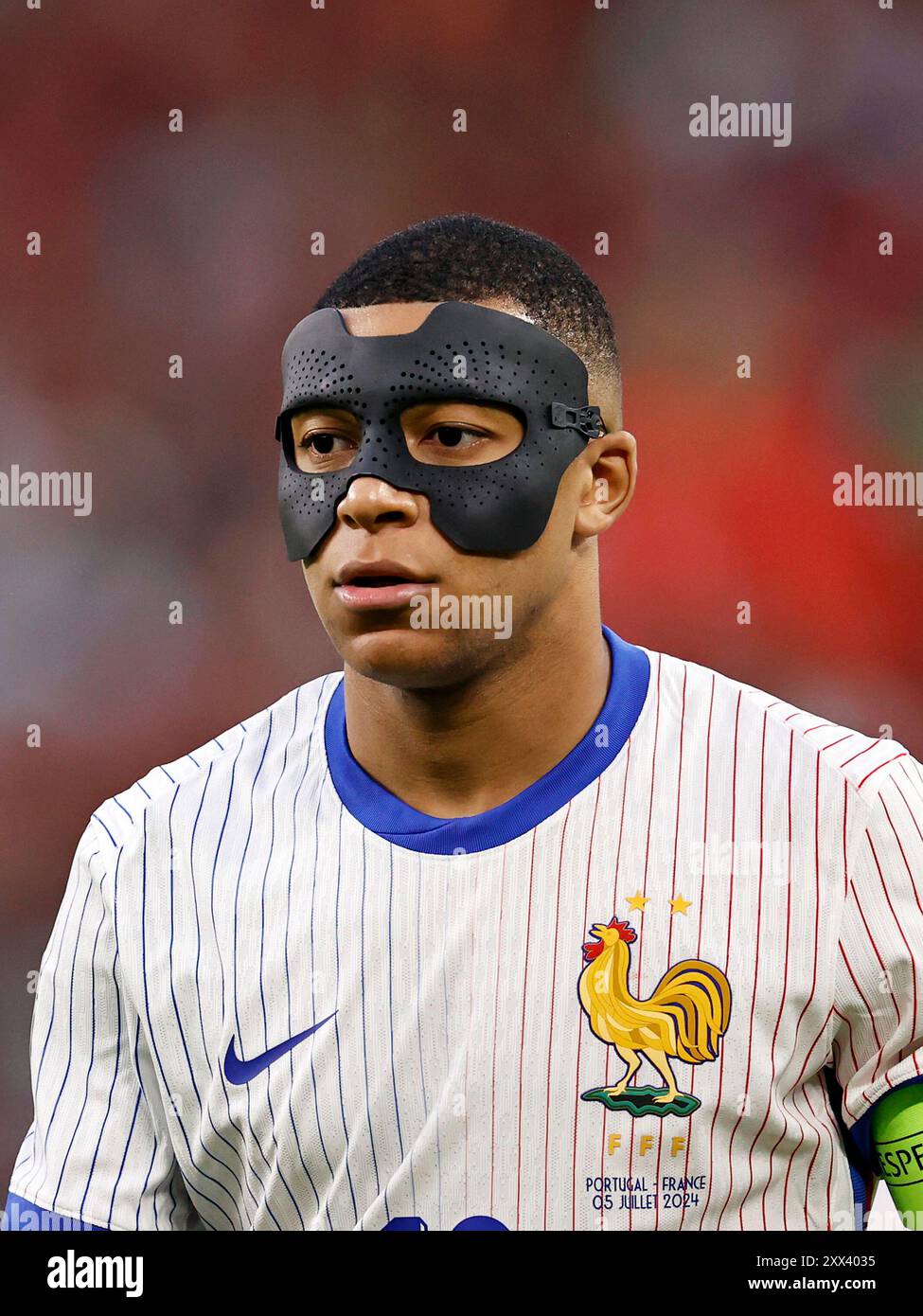 HAMBURG - Kylian Mbappe of France wearing a face mask during the UEFA ...